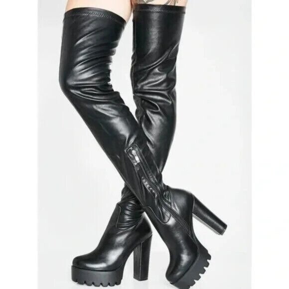 Lamoda | Shoes | Lamoda Take You Down Thigh High Boots Platform Side ...